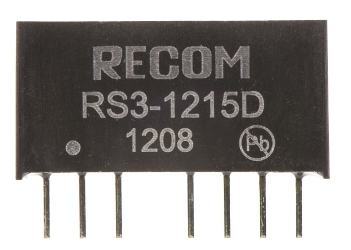 RS3-1215D Recom | Recom RS3 DC-DC Converter, ±15V dc/ ±100mA Output, 9 ...