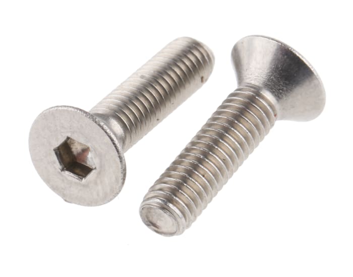 RS PRO | RS PRO Plain Stainless Steel Hex Socket Countersunk Screw, DIN 7991, M3 x 12mm | 171 ...