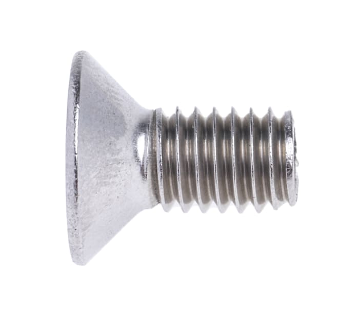 RS PRO | RS PRO Plain Stainless Steel Hex Socket Countersunk Screw, ISO 10642, M6 x 12mm | 171 ...