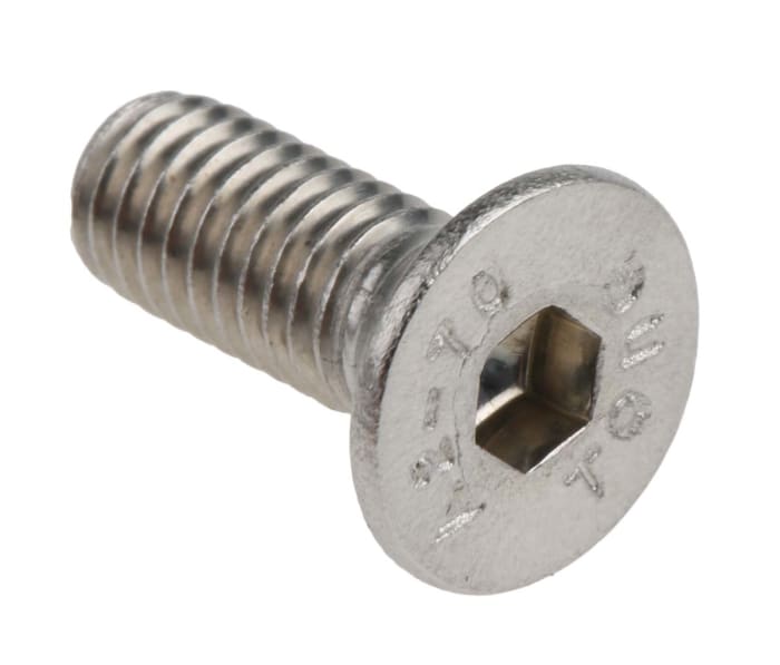 RS PRO | RS PRO Plain Stainless Steel Hex Socket Countersunk Screw, ISO 10642, M6 x 16mm | 171 ...