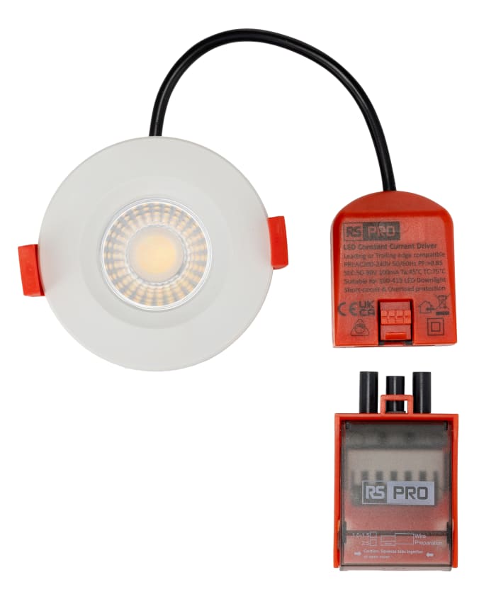 RS PRO | RS PRO LED LED Downlight, 220 → 240V ac, 87 x 60mm, 8W | 180 ...