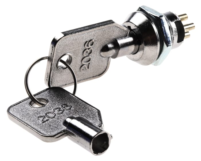 LS121 Lorlin | Lorlin Key Switch, DPST, 4 A @ 125 V ac 2-Way Tubular ...