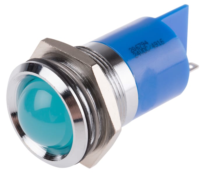 RS PRO | RS PRO Blue Panel Mount Indicator, 24V dc, 22mm Mounting Hole ...