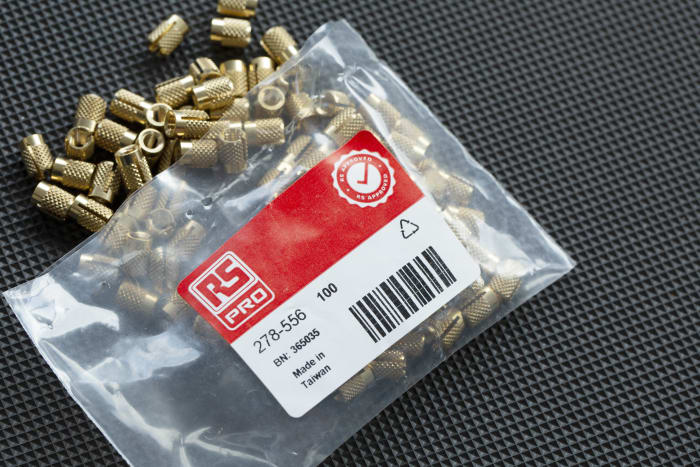 RS PRO | RS PRO, M4 Brass Threaded Insert diameter 5.6mm Depth 7.95mm ...