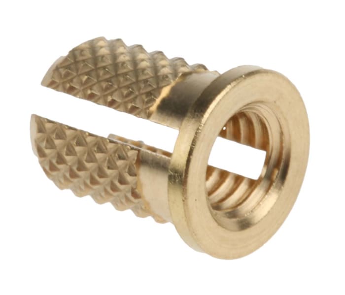 RS PRO | RS PRO, M5 Brass Threaded Insert, 8mm diameter 6.4mm Depth 9 ...