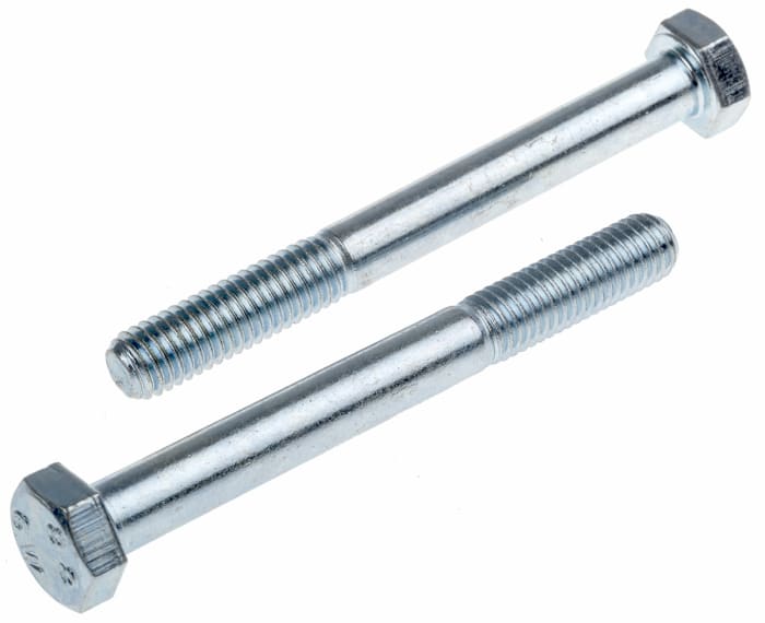 RS PRO | Clear Passivated, Zinc Steel, Hex Bolt, M10 x 90mm | 279-745 | RS Components