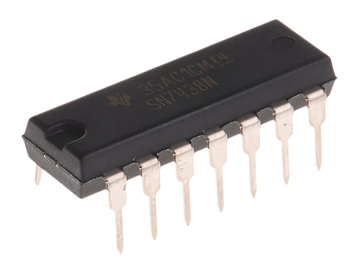 SN7438N Texas Instruments | Texas Instruments SN7438N, Quad 2-Input NAND Logic Gate, 14-Pin PDIP ...