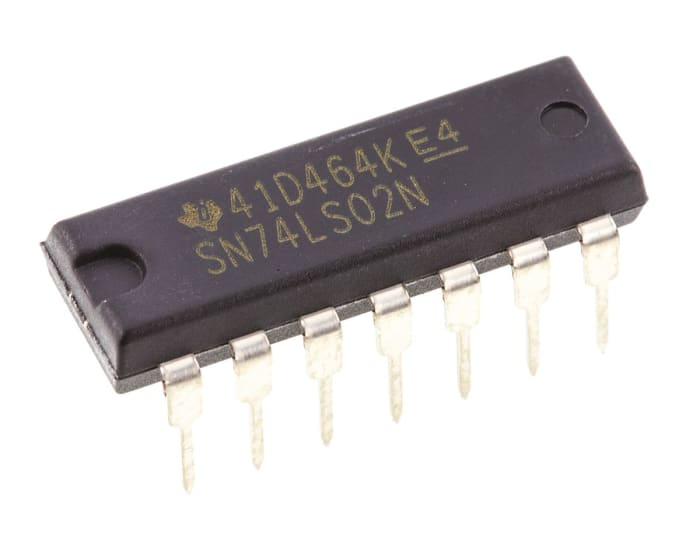 SN74LS02N Texas Instruments | NOR: Puerta lógica, SN74LS02N, LS, Quad 8mA PDIP 14 pines 2 No ...