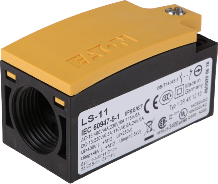 266109 LS-11 Eaton | Eaton Snap Action Plunger Limit Switch, NO/NC, IP66, IP67, Plastic, 220V dc ...