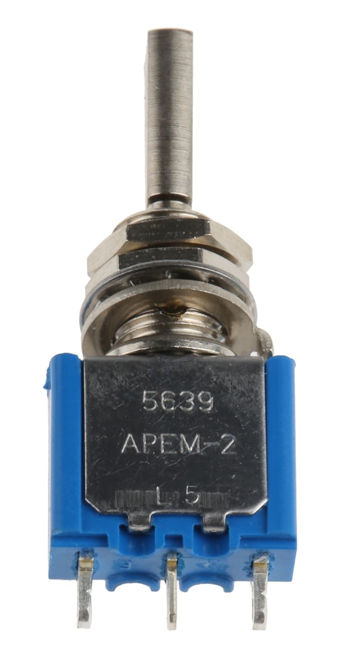 5639A9 APEM | APEM Toggle Switch, Panel Mount, On-Off-On, SPDT, Solder ...