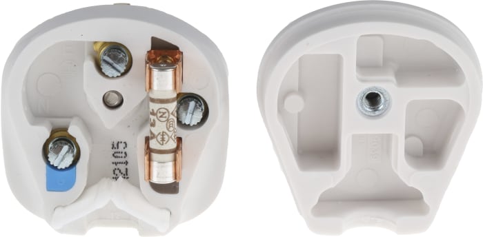 646 WHI MK Electric | MK Electric UK Mains Plug, 13A White, Cable Mount ...