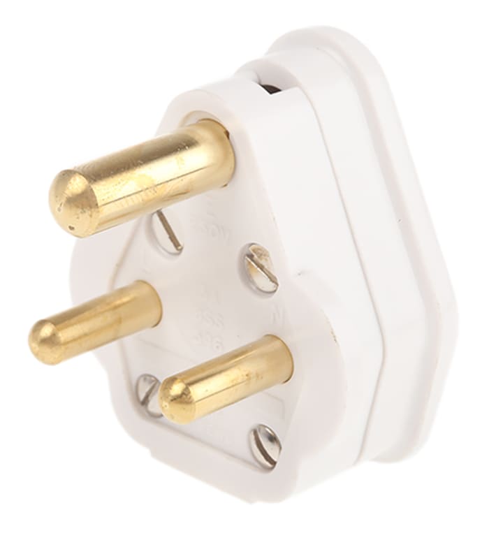 505 WHI MK Electric | MK Electric UK Mains Plug, 5A White, Cable Mount ...