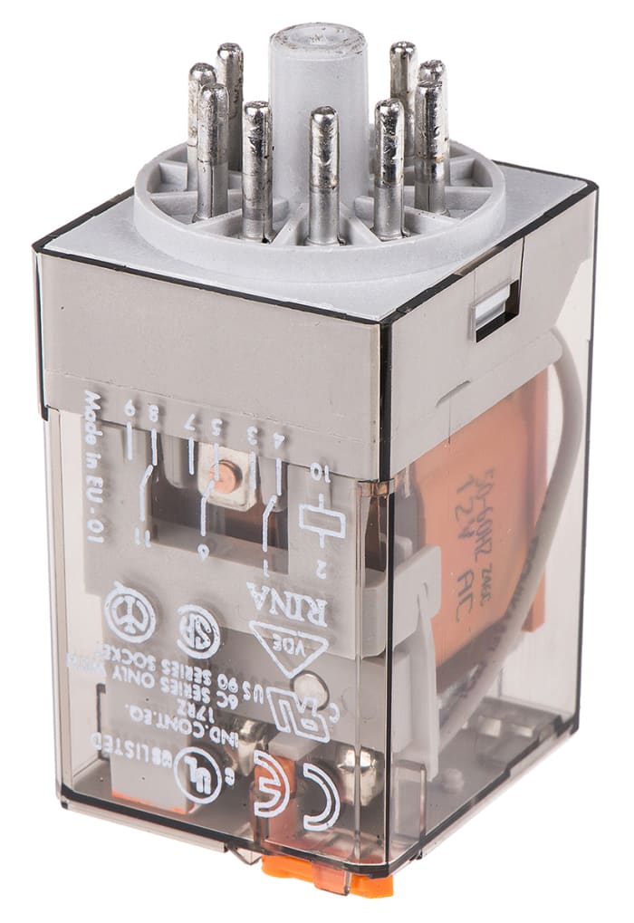 60.13.8.012.0040 Finder | Finder Plug In Power Relay, 12V ac Coil, 10A ...