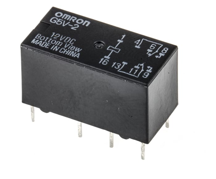 G5V-2 DC12 Omron | Omron PCB Mount Signal Relay, 12V dc Coil, 2A Switching Current, DPDT | 369 ...