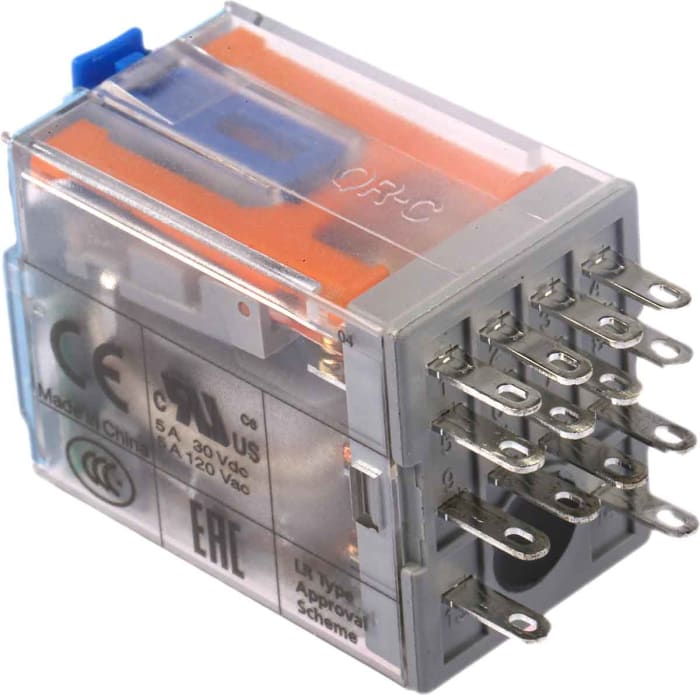 C9-A41X / DC 24 V Releco | Releco Plug In Power Relay, 24V dc Coil, 5A Switching Current, 4PDT ...