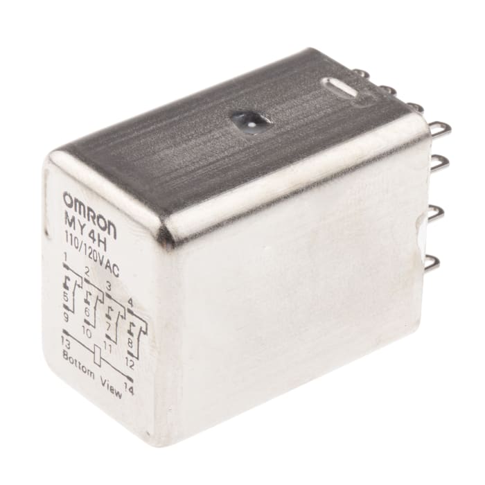 MY4H 110/120VAC Omron | Omron Panel Mount Power Relay, 110 → 120V ac Coil, 3A Switching Current ...