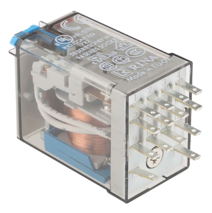 55.34.9.012.0040 Finder | Finder Plug In Relay, 12V dc Coil, 7A ...