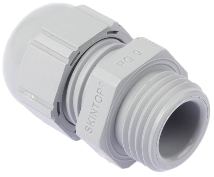 53015010+53019010 Lapp | Prensaestopas Lapp SKINTOP de Poliamida Gris, rosca PG9, contratuerca ...