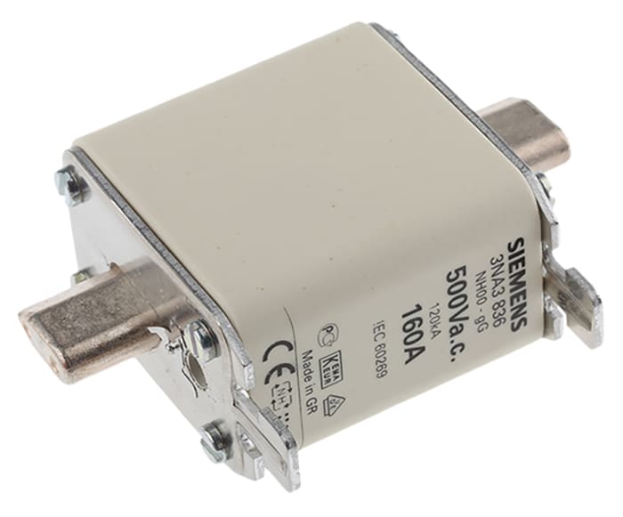 3NA3836 Siemens | Siemens 160A NH Fuse, NH00, 500V ac | 395-660 | RS