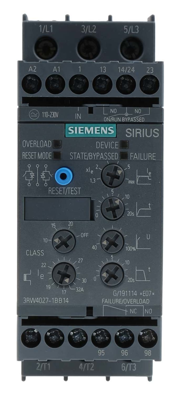 3RW4027-1BB14 Siemens | Arrancador suave Siemens SIRIUS 3RW40, 32 A ...