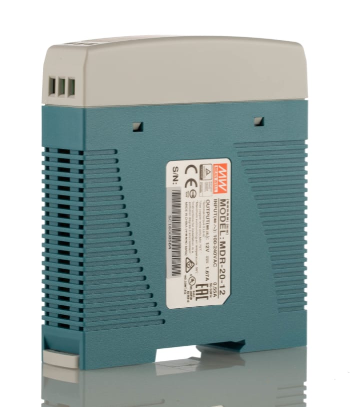 MDR-20-12 MEAN WELL | MEAN WELL MDR Switch Mode DIN Rail Power Supply ...