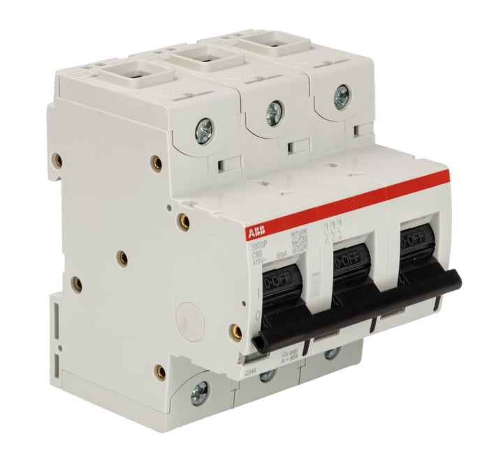 2CCG001232R0001 ABB | ABB High Performance S800S MCB, 3P, 80A Curve C, 400V AC, 250V DC, 50 kA ...