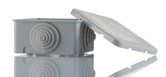 00808 M008080000 ABB | ABB Grey Thermoplastic Junction Box, IP44, 75 x ...