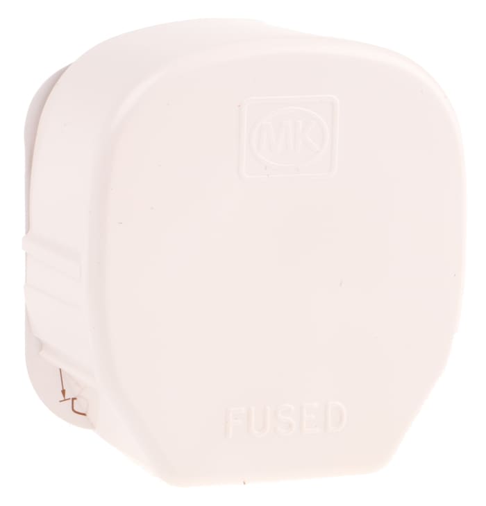 65503 WHI MK Electric | MK Electric UK Mains Plug, 13A White, Cable ...