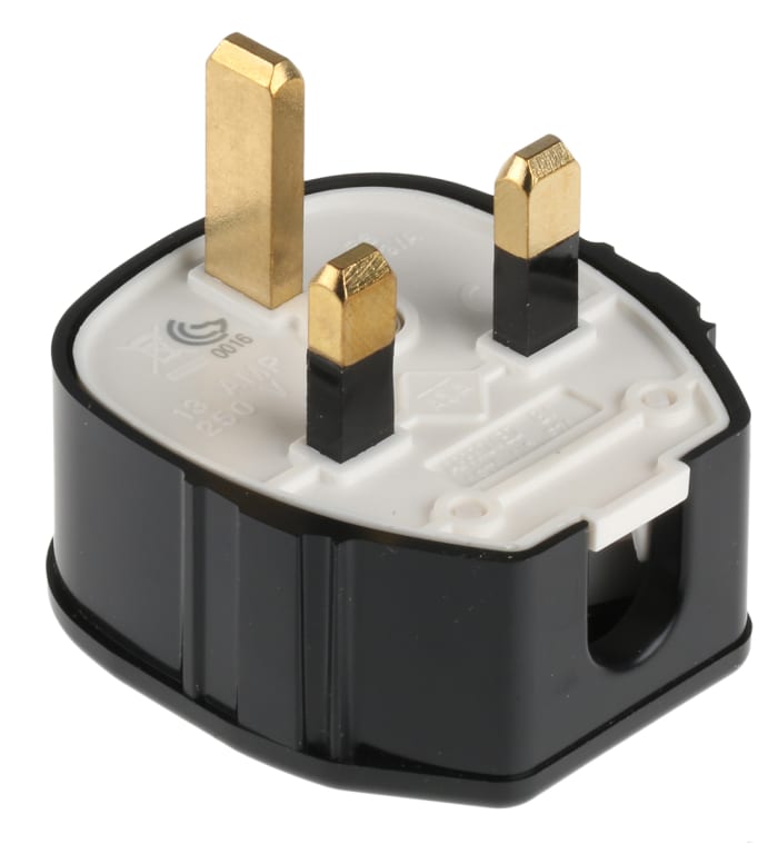 655 BLK MK Electric | MK Electric UK Mains Plug, 13A Black, Cable Mount ...