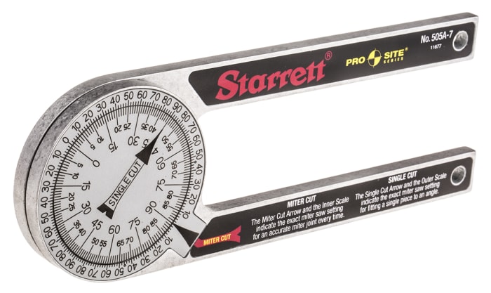 505A-7 Starrett | Starrett Metric Prosite Protractor, 7 in Aluminium ...