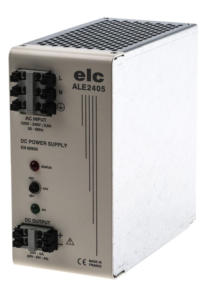 ALE2405 ELC | ELC ALE Switched Mode DIN Rail Power Supply, 230V ac ac ...
