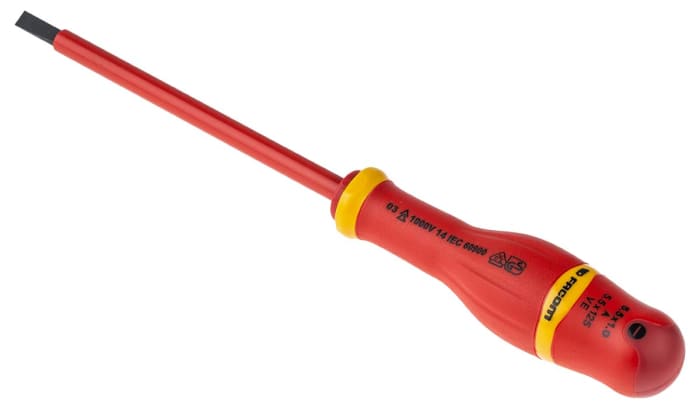 AT5.5x125VE Facom | Facom Slotted Insulated Screwdriver, 5.5 x 1 mm Tip ...