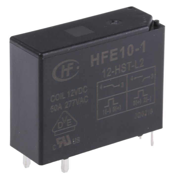 RS PRO | RS PRO PCB Mount Latching Power Relay, 12V dc Coil, 50A ...