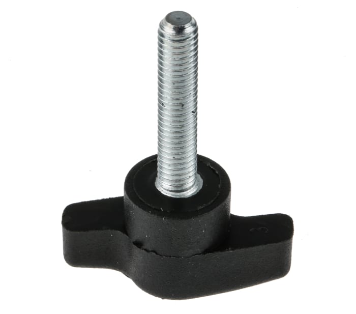 RS PRO | RS PRO Black Thermoplastic Male Offset Wing Clamping Knob ...