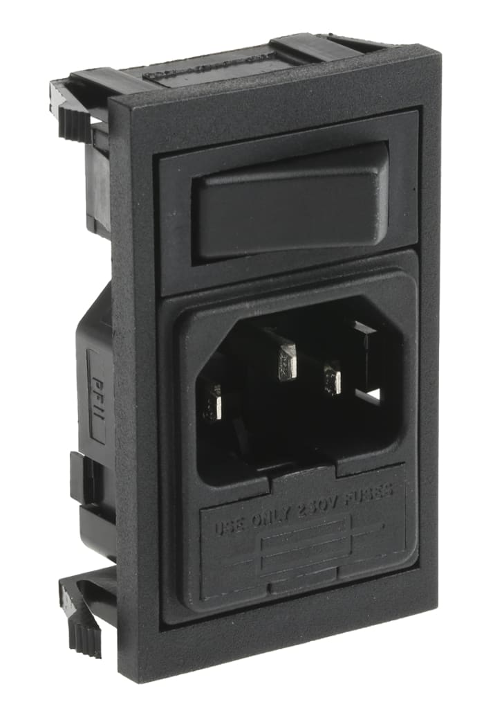 BZV01/Z0000/01 Bulgin | Bulgin C14 Snap-In IEC Connector Male, 10A, 250 ...