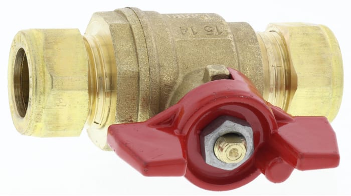 RS PRO | RS PRO Brass Reduced Bore, 2 Way, Ball Valve, Compression, 15mm | 486-299 | RS