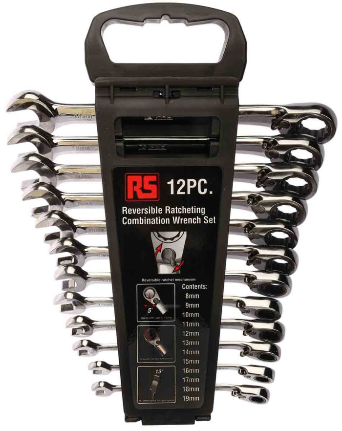 RS PRO | RS PRO 12-Piece Spanner Set, 8 → 19 mm, 8 → 19 mm, Chrome ...
