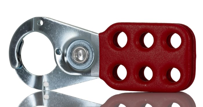 RS PRO | RS PRO Red 6-Lock Steel Hasp Lockout, 25mm Shackle, 25mm ...