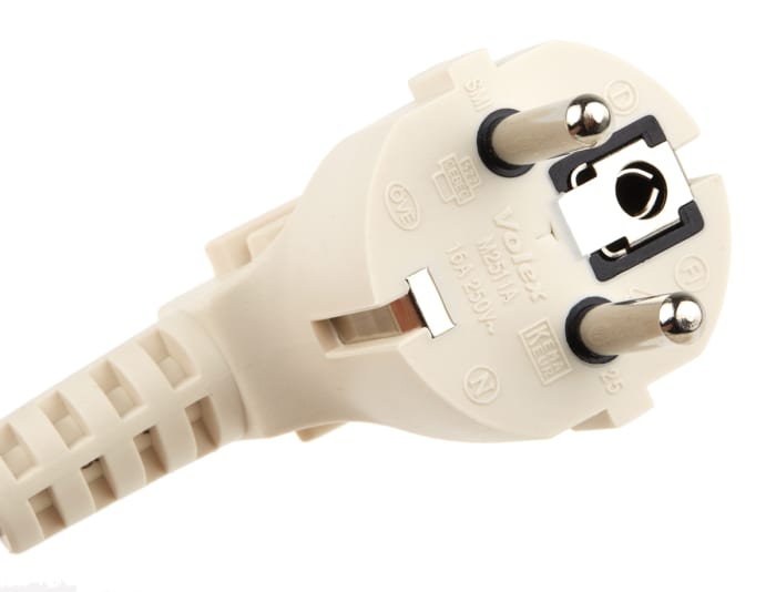 RS PRO | RS PRO Unterminated Type F German Plug Power Cord, 2m | 490 ...