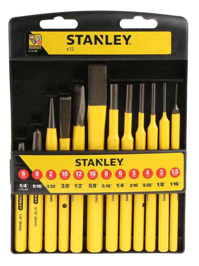 4-18-299 Stanley | Stanley 12-Piece Punch Set, Pin Punch, 1.5 → 6 mm ...