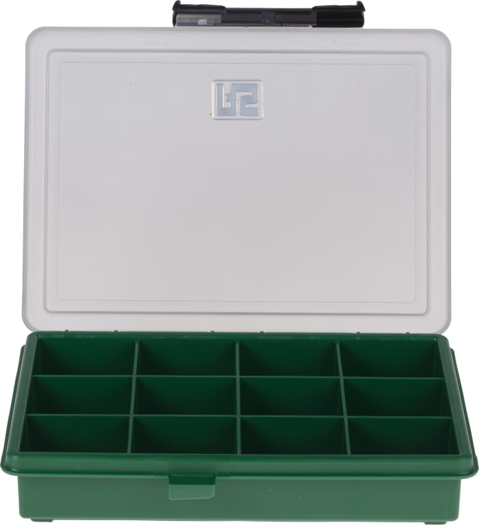 RS PRO | Raaco 12 Bölmeli Yeşil PP Malzeme Kutusu, 32mm x 175mm x 143mm ...