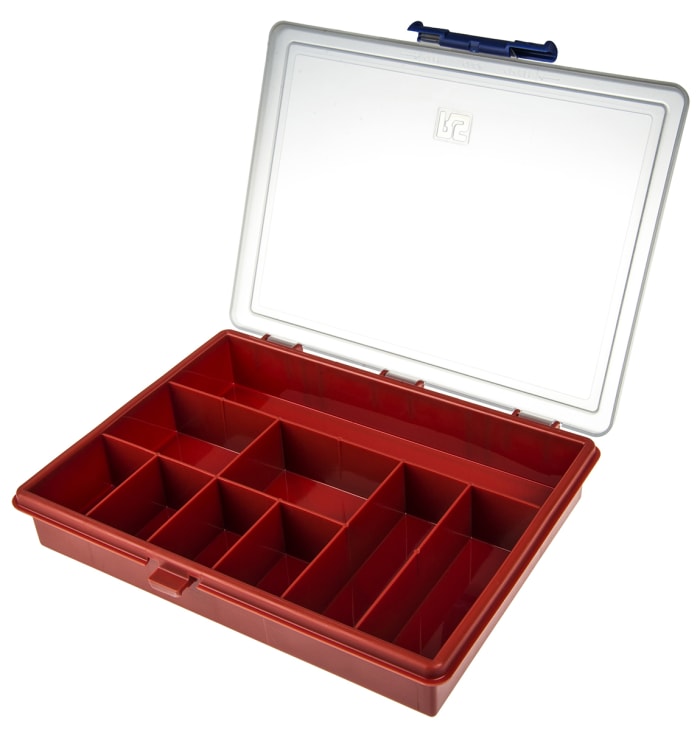 RS PRO | RS PRO 9 Cell Red PP Compartment Box, 43mm x 240mm x 195mm ...