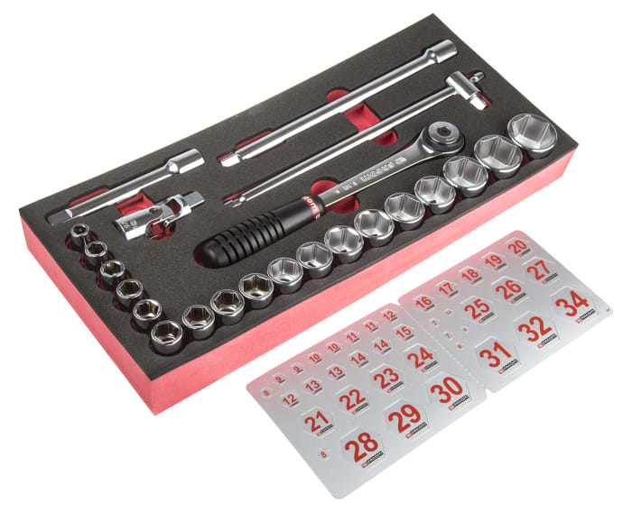 MODM.S1APB Facom | Facom 23-Piece Metric 1/2 in Standard Socket Set ...