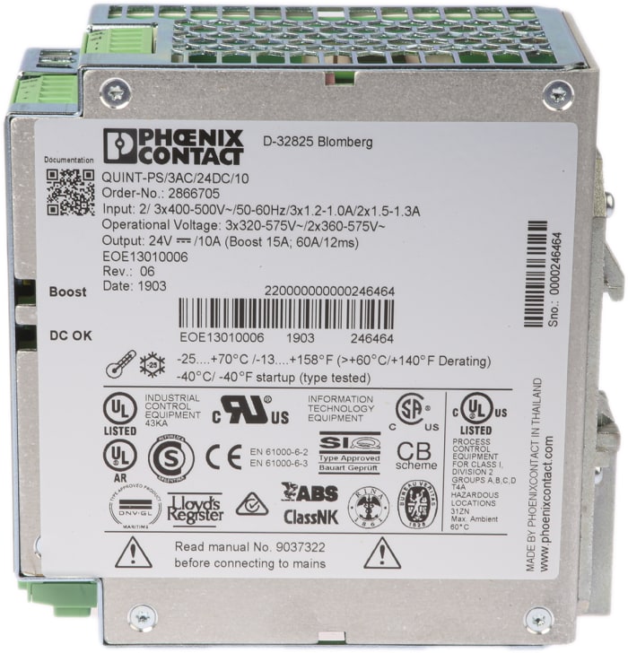 2866705 Phoenix Contact | Phoenix Contact QUINT POWER Switched Mode DIN ...
