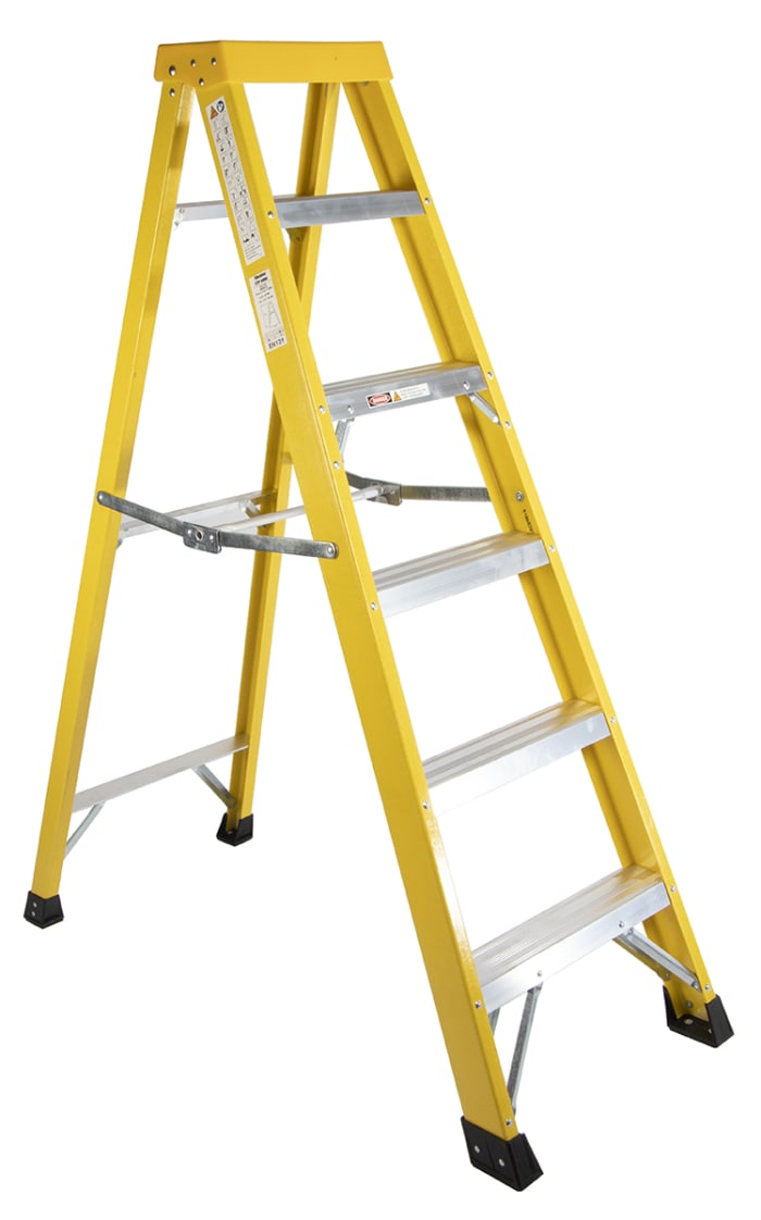 RS PRO | RS PRO Fibreglass 6 steps Step Ladder, 1.6m platform height ...