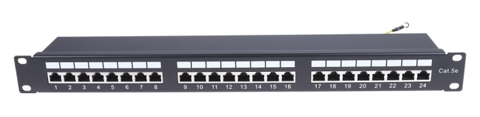 RS PRO | RS PRO Cat5e 24 Port RJ45 RJ Patch Panel STP 1U Black | 557 ...