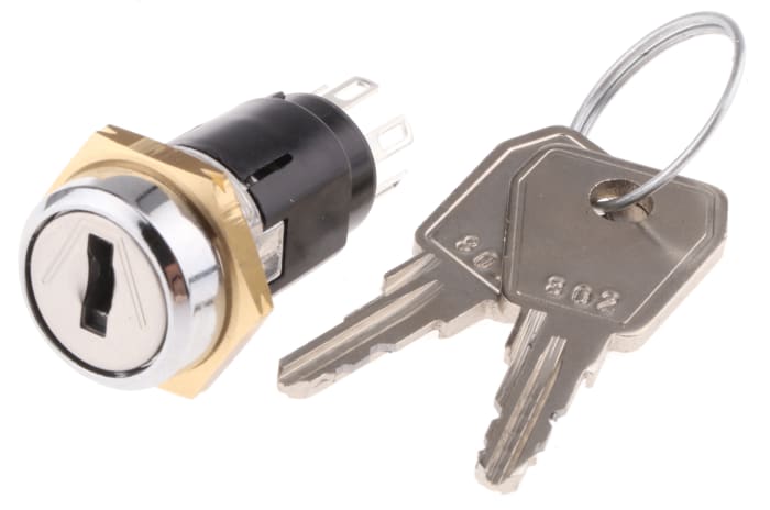 SRL5KD2 Lorlin | Lorlin Key Switch, DPDT, 1 A @ 24V ac dc / 115V ac 2 ...