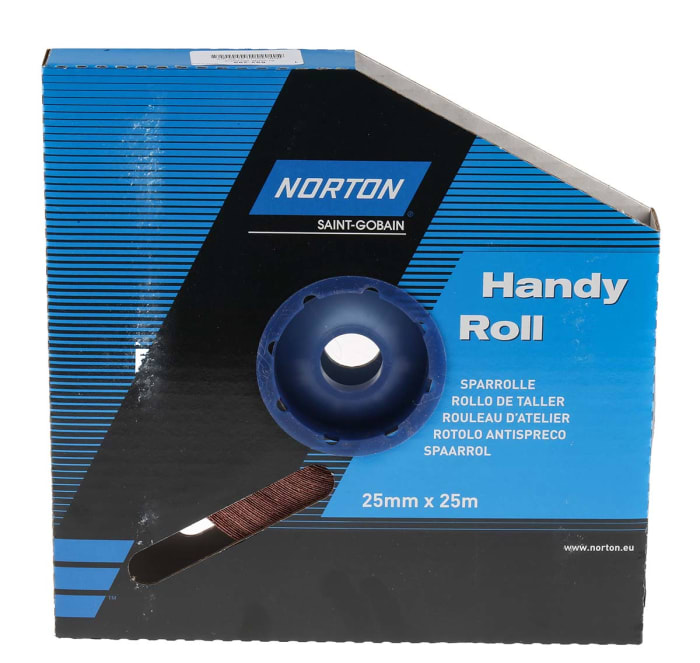 63642531823 Norton | Norton P60 Grit Medium Sandpaper Roll, 25m x 25mm ...