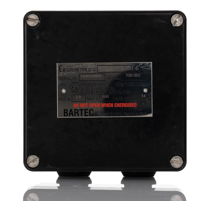 GB 122 - 730363 Bartec | Bartec GB Series Black Junction Box, IP66, 10 Terminals, ATEX, 122 x ...