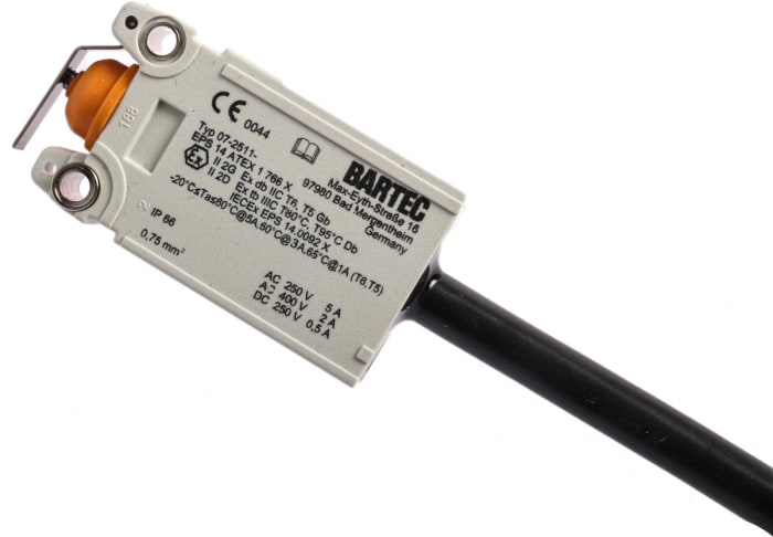 07-2511-1330/01 Bartec | Bartec Plunger Limit Switch, NO/NC, IP66, Plastic Housing, 400V ac Max ...